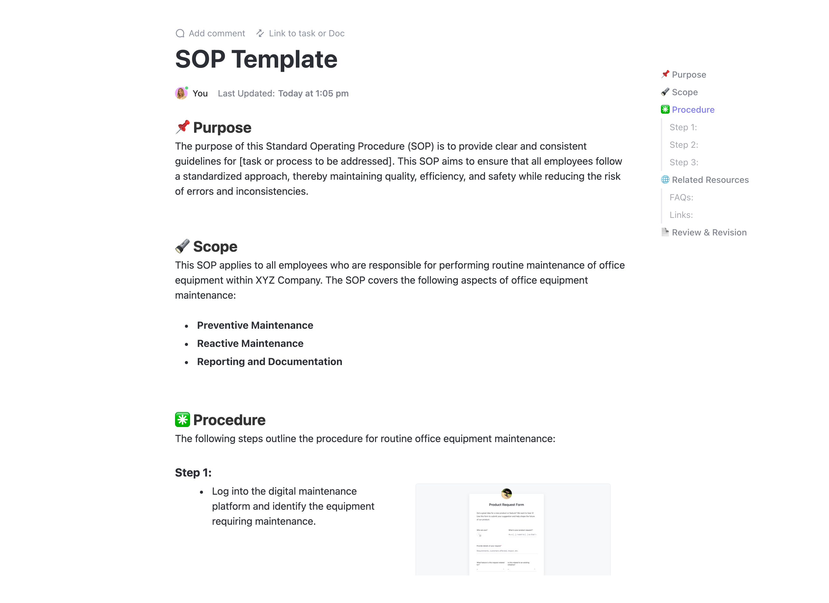 Inspection SOP Template Template By ClickUp 